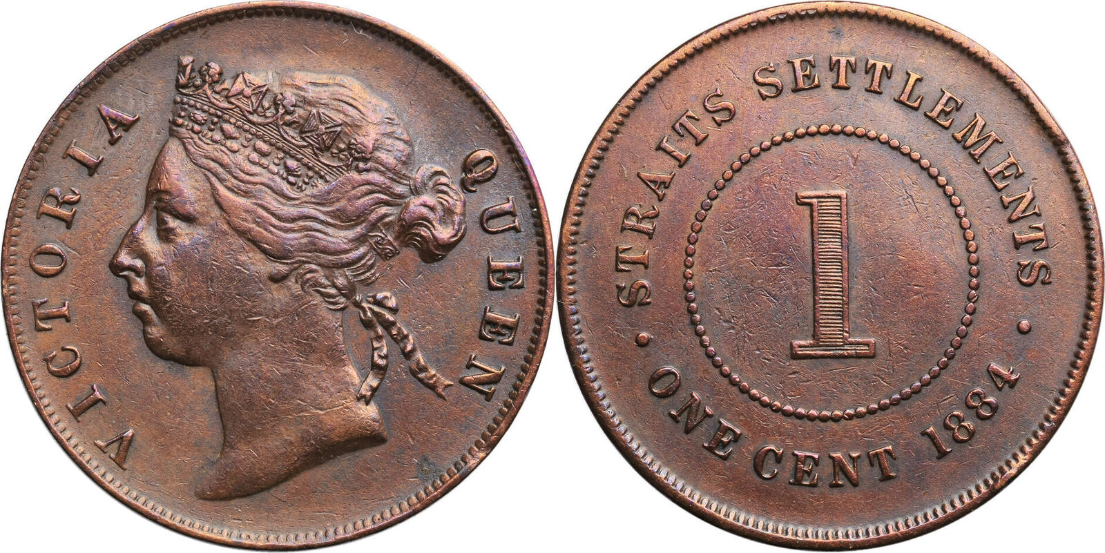 Malaya, Straits Settlements Cent 1884 Victoria Sehr Schön | MA-Shops