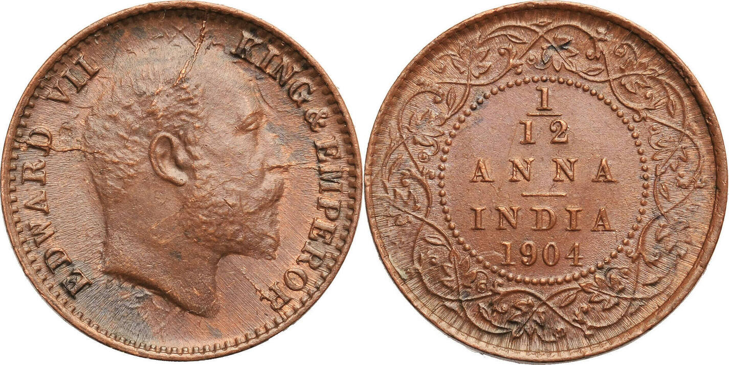 India British 1/12 Anna 1904 (c) Edward VII St | MA-Shops