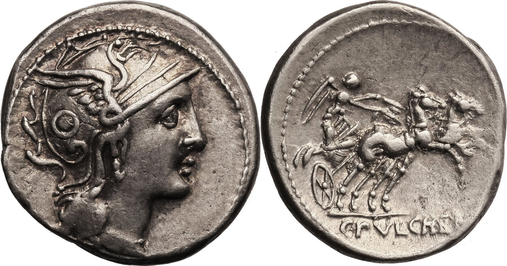 The Roman Republic AR Denarius 110-109 BC C. Claudius Pulcher VZ | MA-Shops
