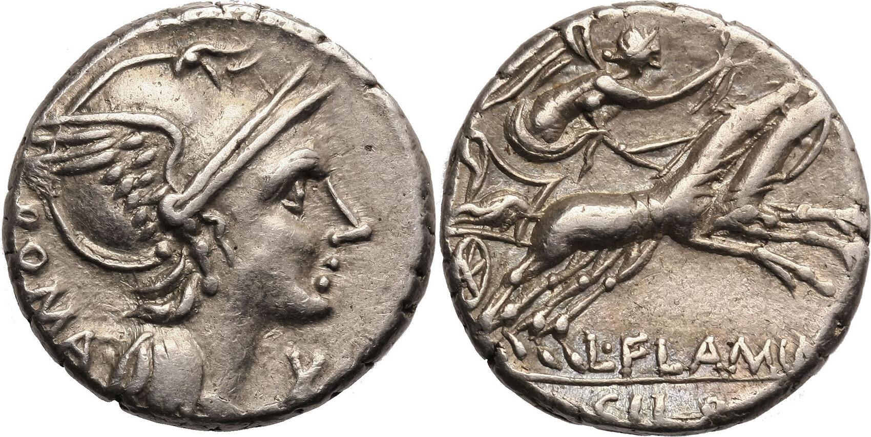 The Roman Republic AR Denarius 109-108 BC L. Flaminius Chilo VZ | MA-Shops