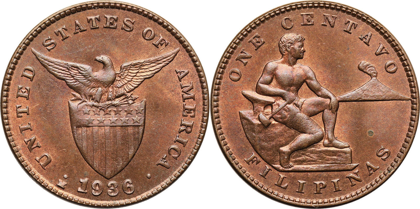 Philippines 1 Centavo 1936 M vz-St | MA-Shops