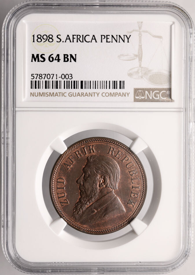 South Africa Penny 1898 NGC MS 64 BN | MA-Shops