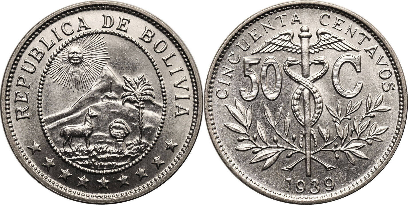 Bolivia 50 Centavos 1939 St | MA-Shops