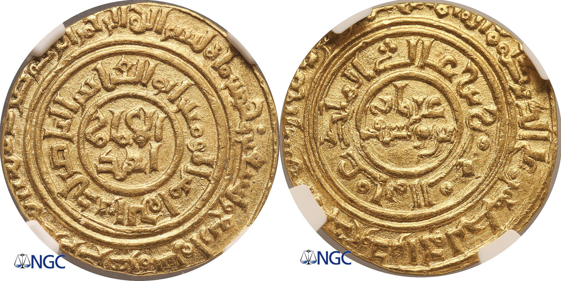 Ayyubids, Seljuq - Ayyubid AV Dinar AH 594 / 1197 AD Main line in Cairo ...