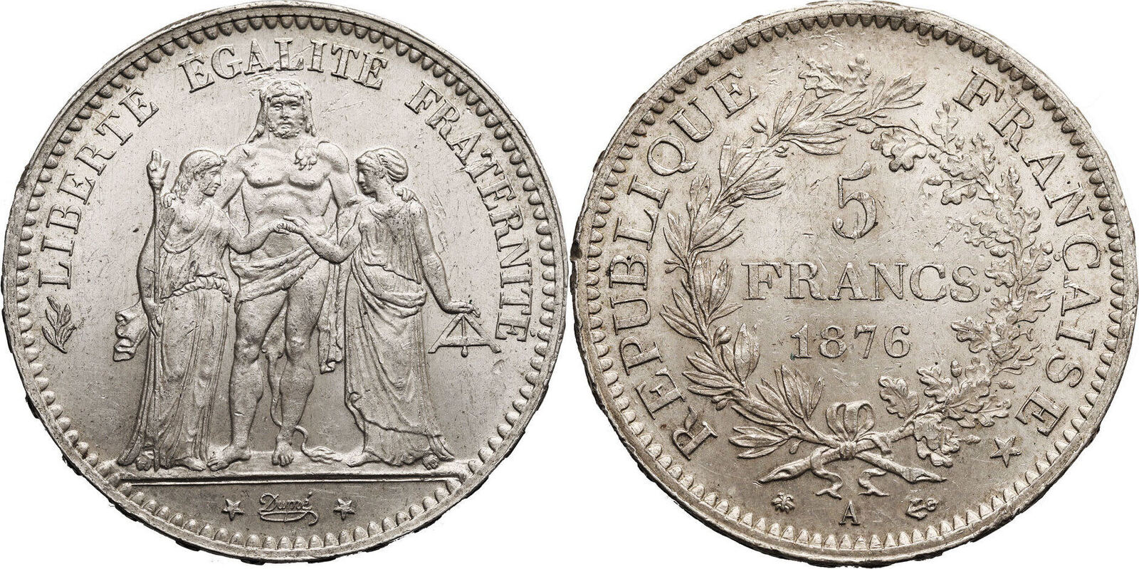 France, Third Republic 5 Francs 1876 A Hercules vz-St | MA-Shops