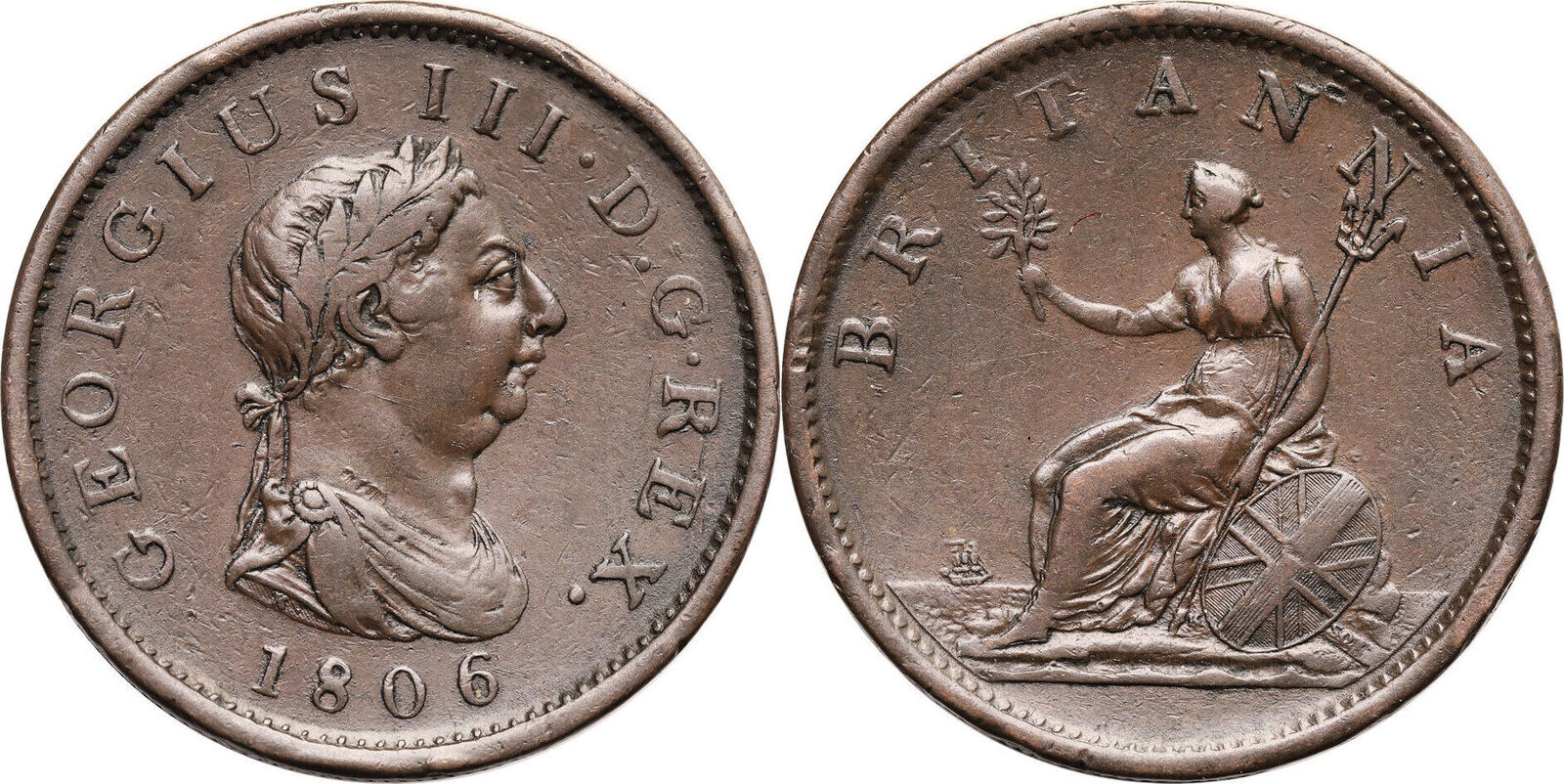 Great Britain Penny 1806 George III Sehr Schön | MA-Shops