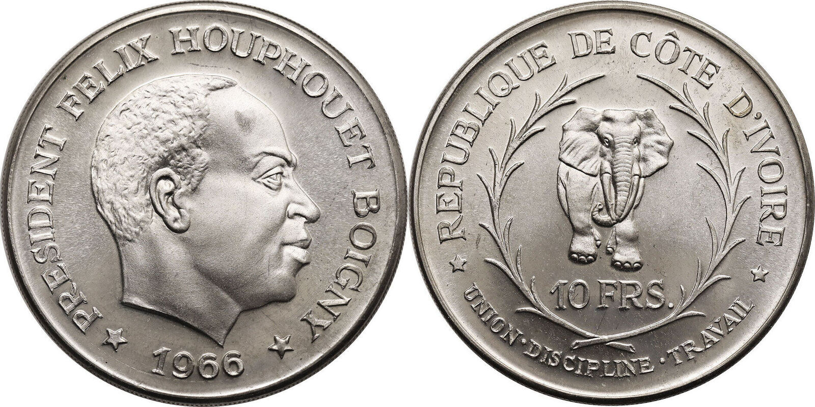 Ivory Coast 10 Francs 1966 Elephant PP | MA-Shops