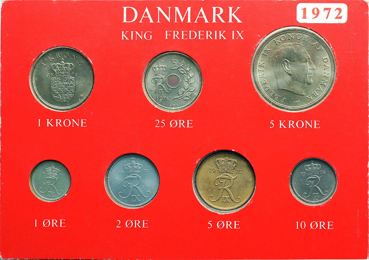 Denmark Mint Coin Set 1972 Frederik IX St | MA-Shops