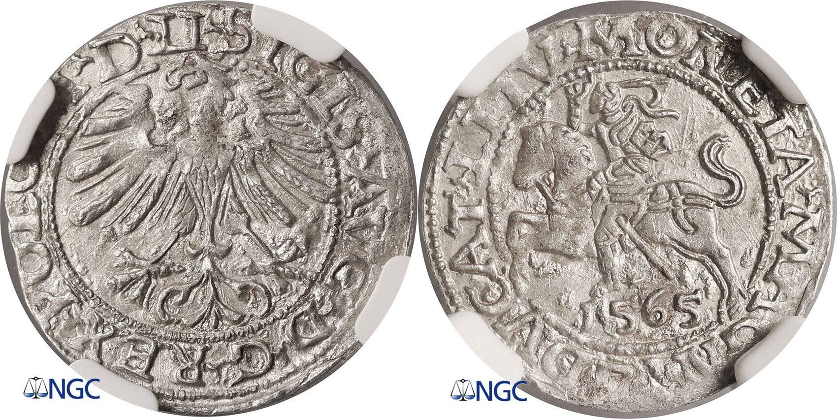 Poland / Lithuania Polgrosz / 1/2 Groschen 1565 Zygmunt II August NGC ...