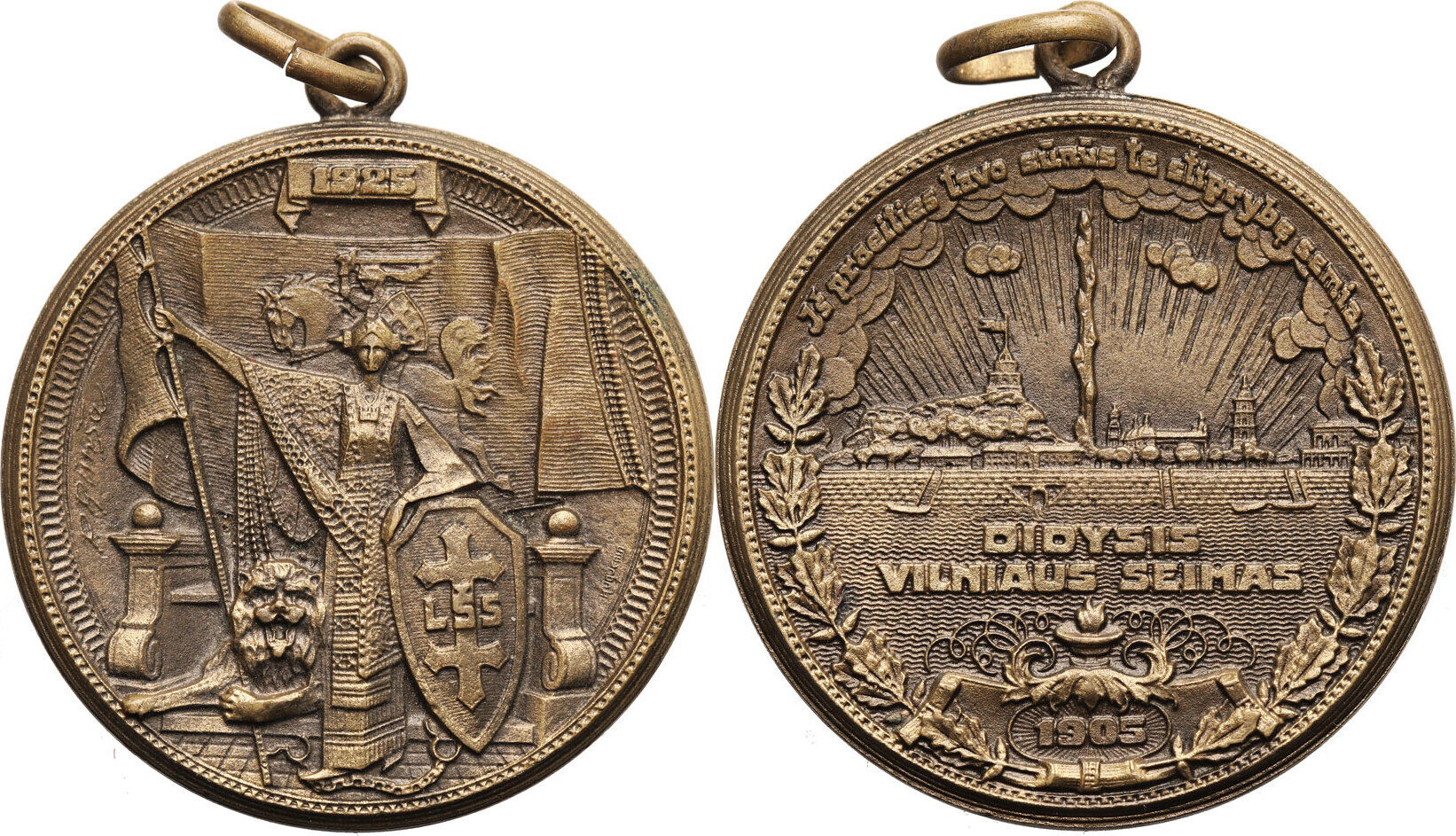 Lithuania Br Medal 1925 20th anniversary of the Congress of Vilnius vz ...