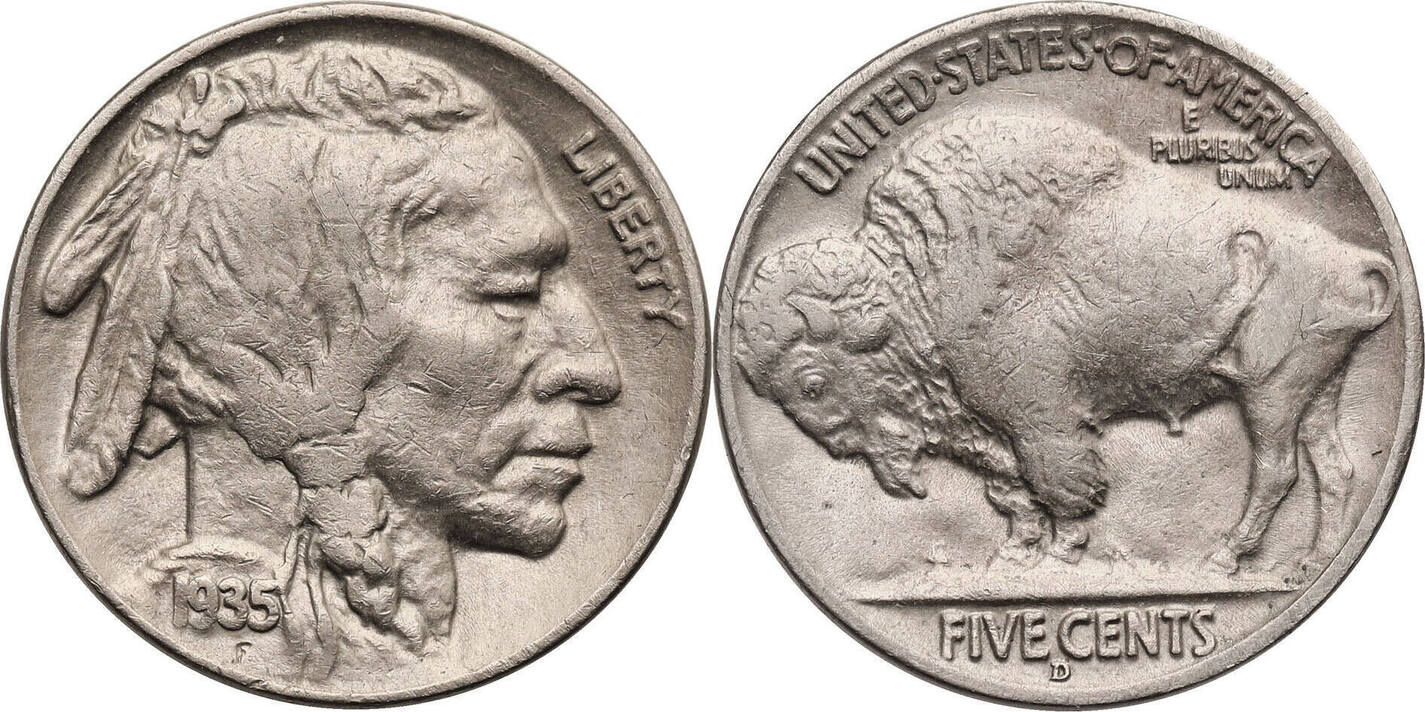 USA 5 Cents (Buffalo Nickel) 1935 D Denver ss-vz | MA-Shops
