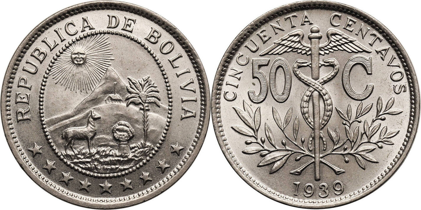 Bolivia 50 Centavos 1939 St | MA-Shops