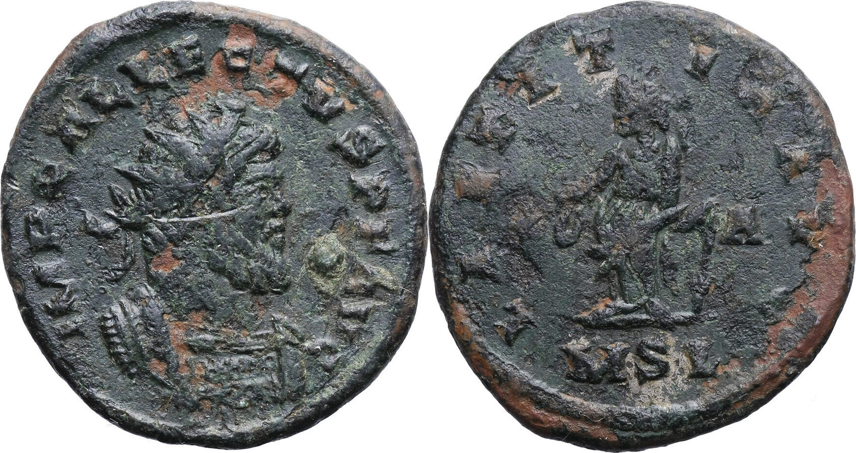 Roman Empire. Allectus AE Antoninianus 293-296 AD Londinium fast ss ...