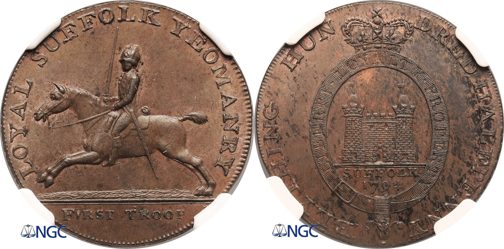 Great Britain, George III Token 1/2 (Half ) Penny 1794 Suffolk ...