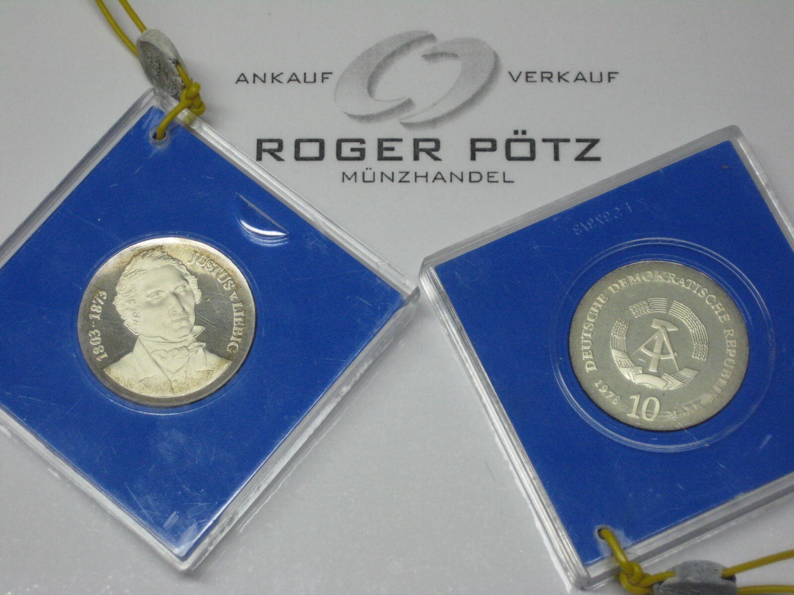 DDR 10 Mark Justus von Liebig 1978 polierte Platte originalverplombt PP ...