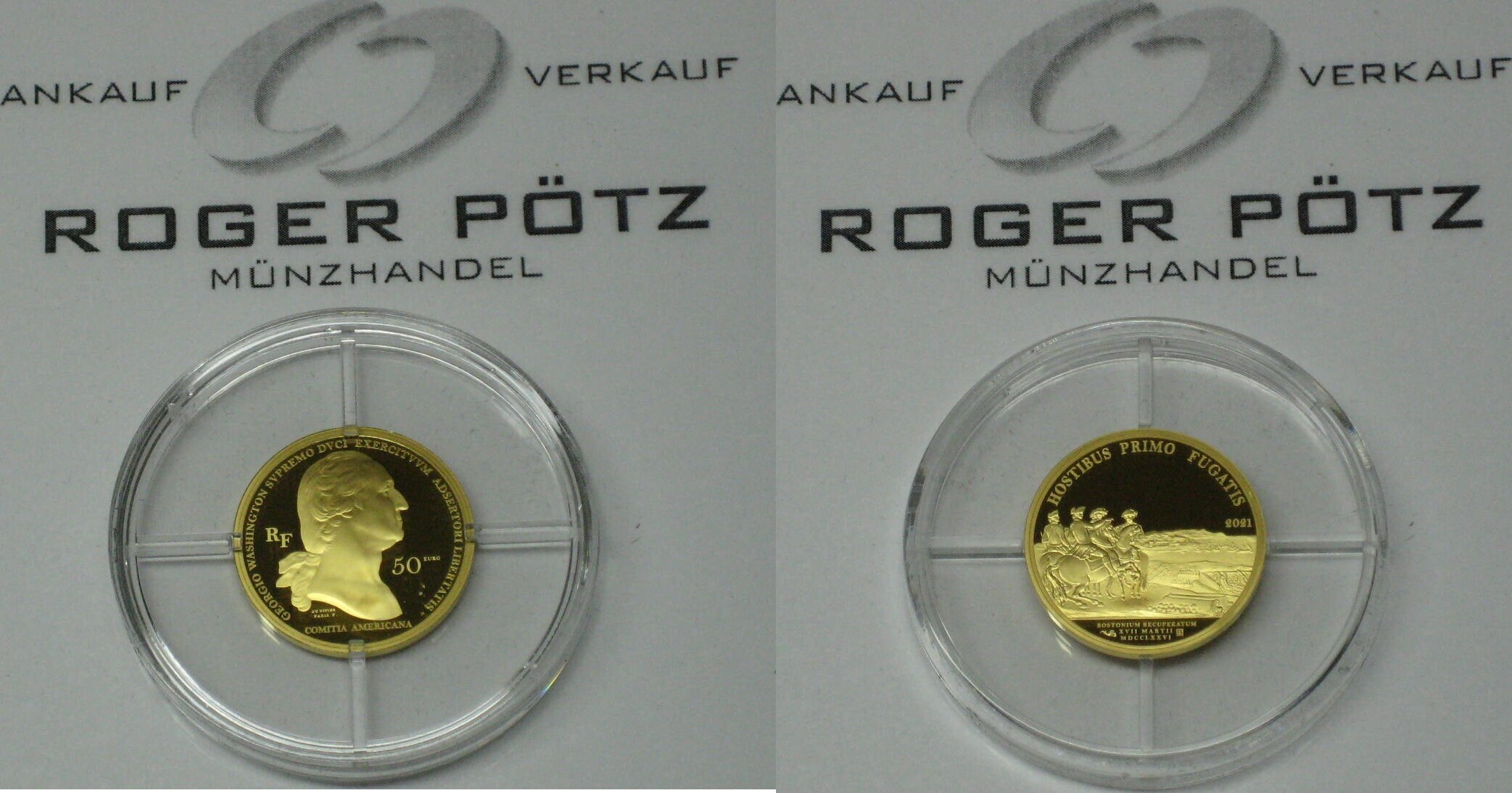 FRANKREICH 50 Euro Gold 2021 George Washington PP Unabhängigkeit der ...