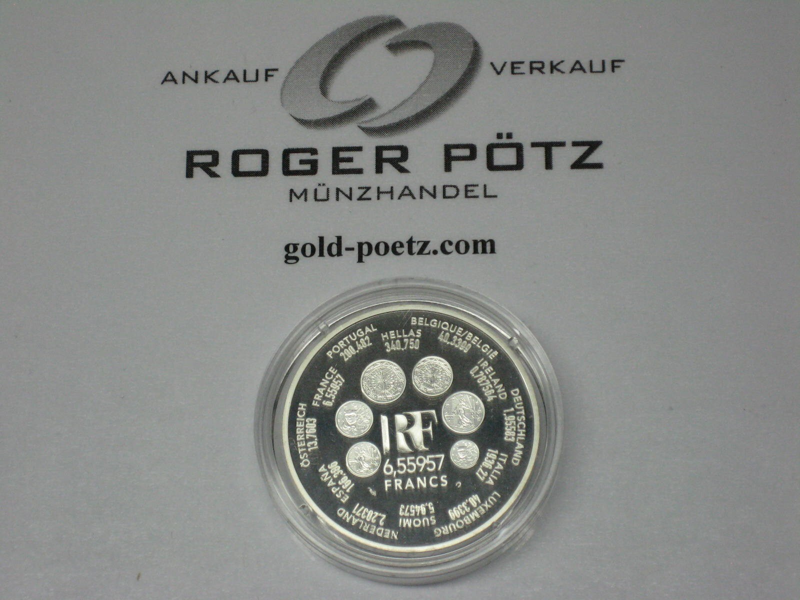 FRANKREICH 6,55957 FF 2001 Europa Silber PP PP ( proof ) | MA-Shops