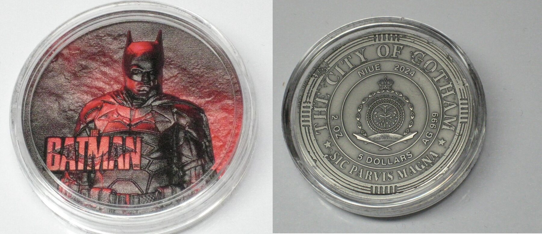 NIUE 5 Dollar 2025 Silber 2 Unzen Batman High Relief antik finish UV ...