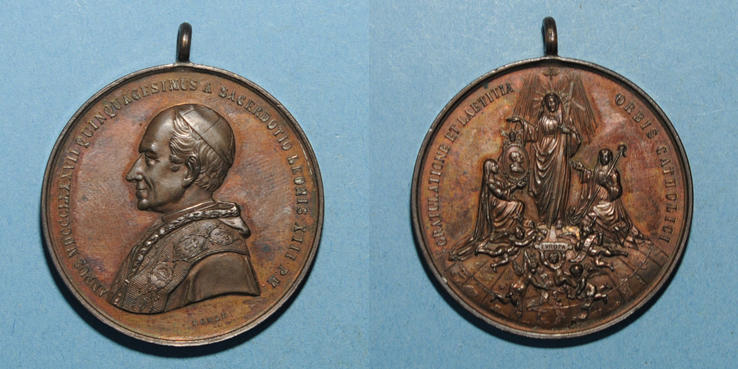 MEDAILLEN bronze 1887 Vatican. Léon XIII (1878-1903). La Vierge au ...