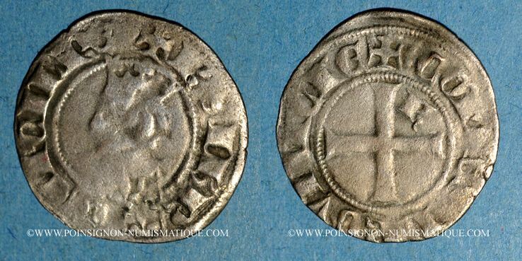 ANDERE FEUDALE MÜNZEN Double denier 1285-1309 Comté de Provence. Charles II d'Anjou. coronat s ...