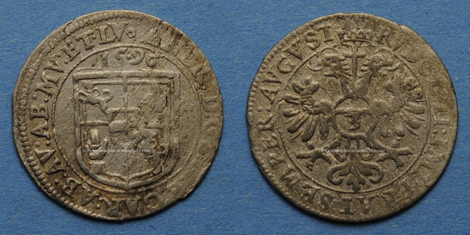 ELSAß 1596 Murbach et Lure. André d'Autriche (1587-1600). 3 kreuzers ...