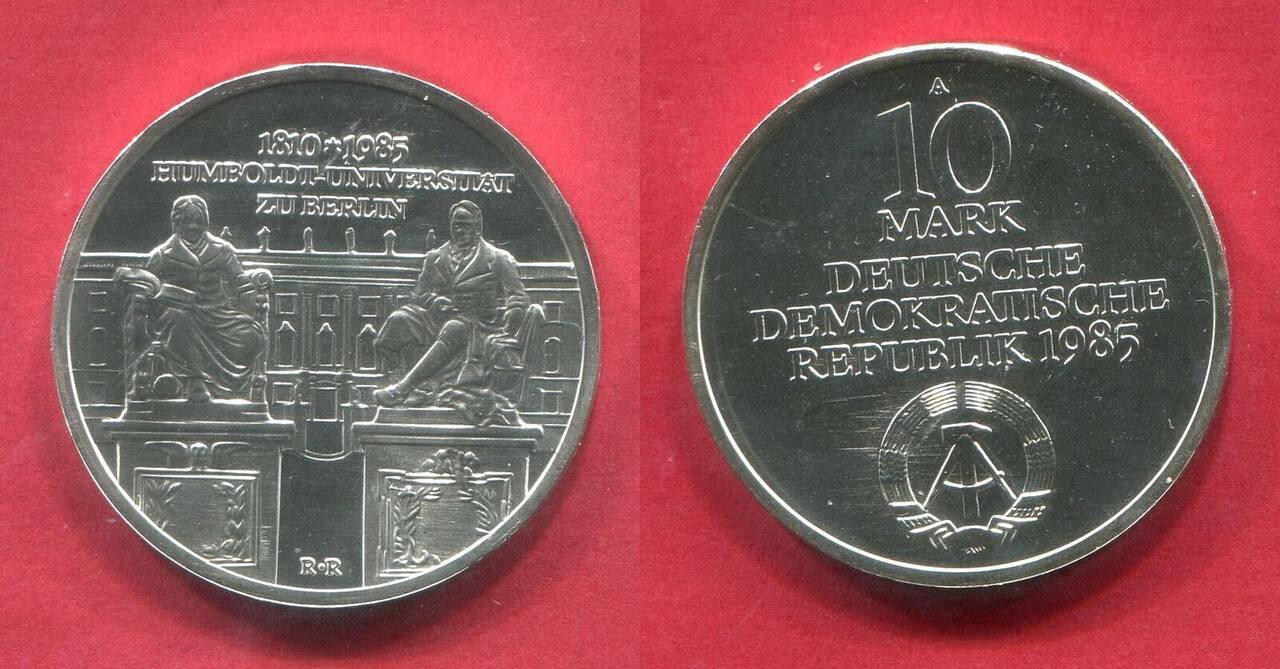 Deutsche Demokratische Republik 10 Mark Silbergedenkmuenze 1985 ...