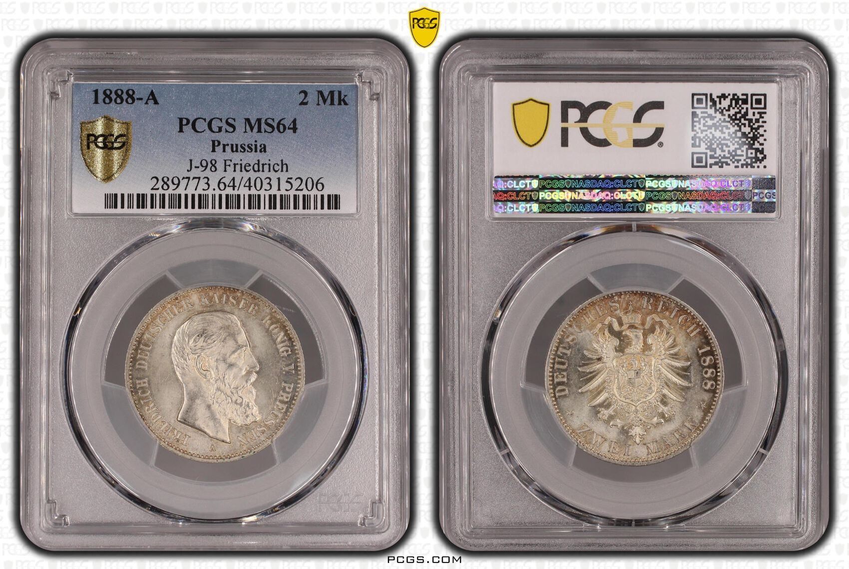 Germany Deutschland Preußen Prussia 2 Mark 1888-A Friedrich III. nice ...