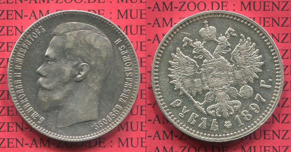 Russland Russia 1 Rubel Silber Russland Rubel 1897 Nikolaus II Silber