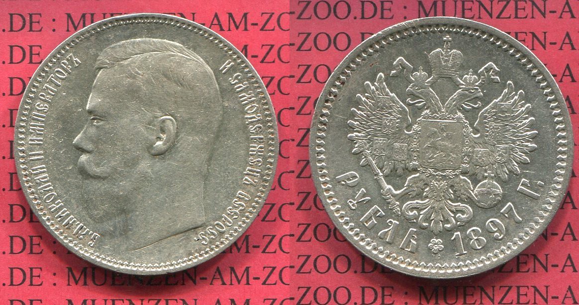 Russland Russia 1 Rubel Silber Russland Rubel 1897 Nikolaus II Silber ...