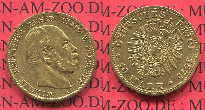 Preußen, Prussia State of German Empire 10 Mark Goldmünze Preußen 10 ...