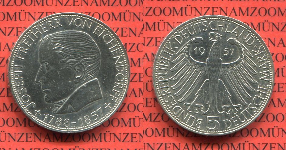 5 DM Gedenkmünze Commemorative Coin Bundesrepublik Deutschland 5 DM ...