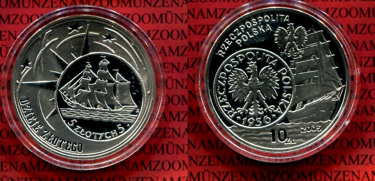 Polen 10 Zloty Silber 2005 Geschichte des polnischen Zloty pp in Kapsel | MA-Shops