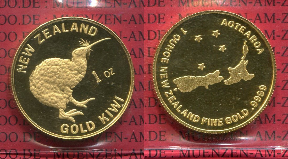 Neuseeland New Zealand 1 Unze Feingold o.J. Oficial Gold Kiwi no Year, Offizieller Polierte ...
