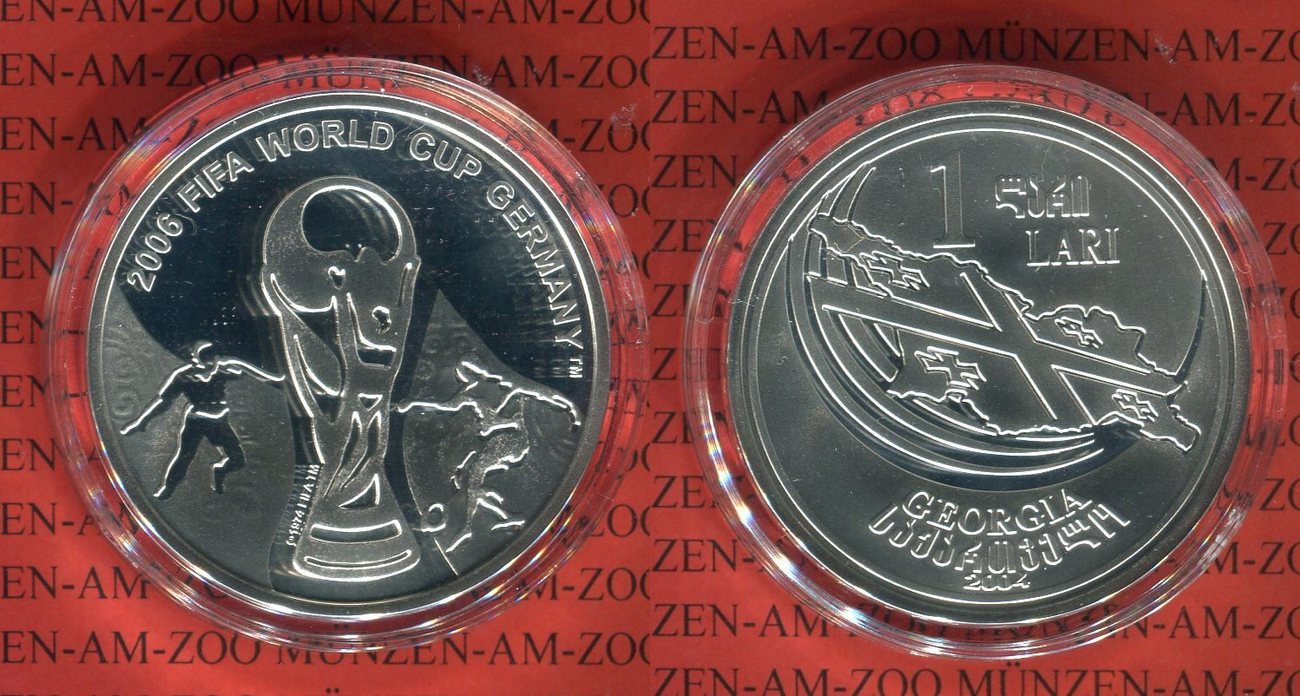 Georgien 1 Lari Silbermünze 2004 Silbermünze FIFA World Cup Germany ...