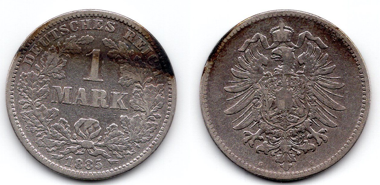 1885 G 1 Mark Deutsches Reich Kleiner Adler SS | MA-Shops