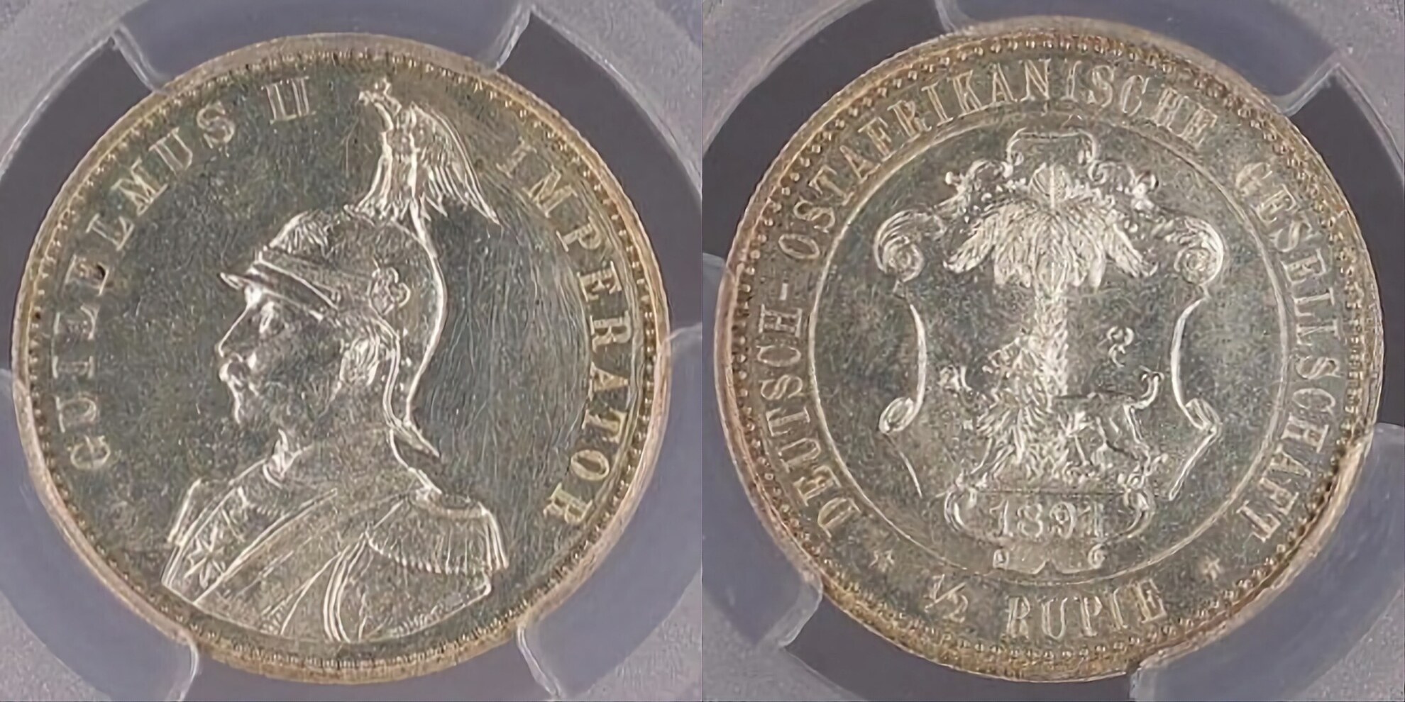 German East Africa DOA Deutsch Ostafrika 1/2 Rupie 1891 sehr selten in ...