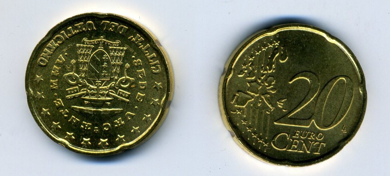 Vatikan 20 Cent Sede Vacante 2005/MMV Bankfrisch in Kapsel | MA-Shops