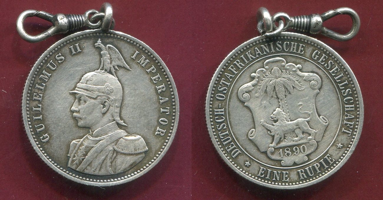 Deutsch Ostafrika DOA German East Africa 1 Rupie 1890 Wilhelm II ...