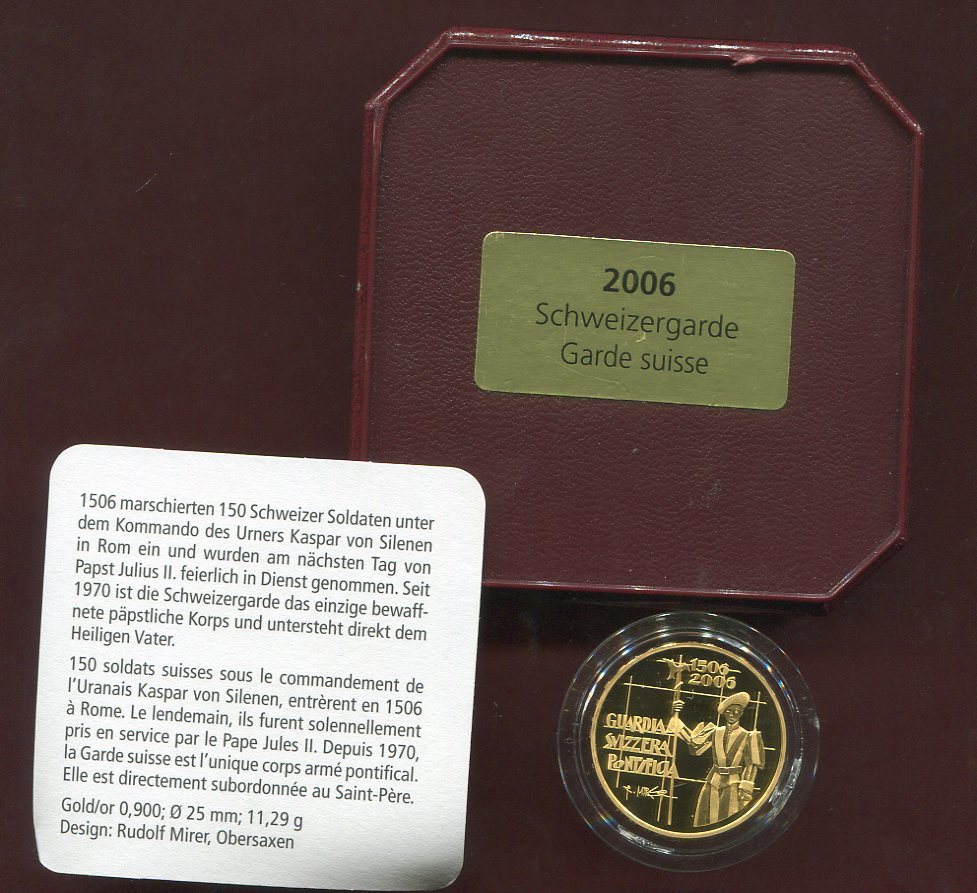 50 Franken 2006 Schweizer Garde PP mit Box und Zertifikat | MA-Shops