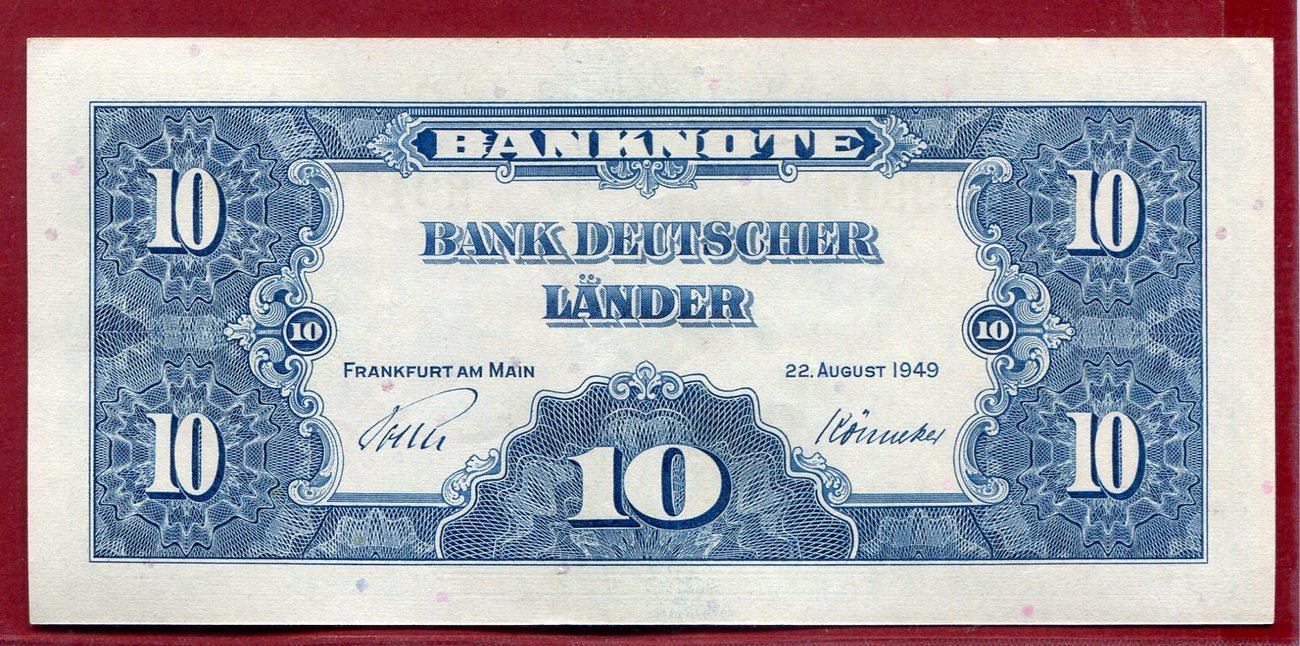 Bundesrepublik Deutschland 10 DM Bank Deutscher Länder, 1949 ...