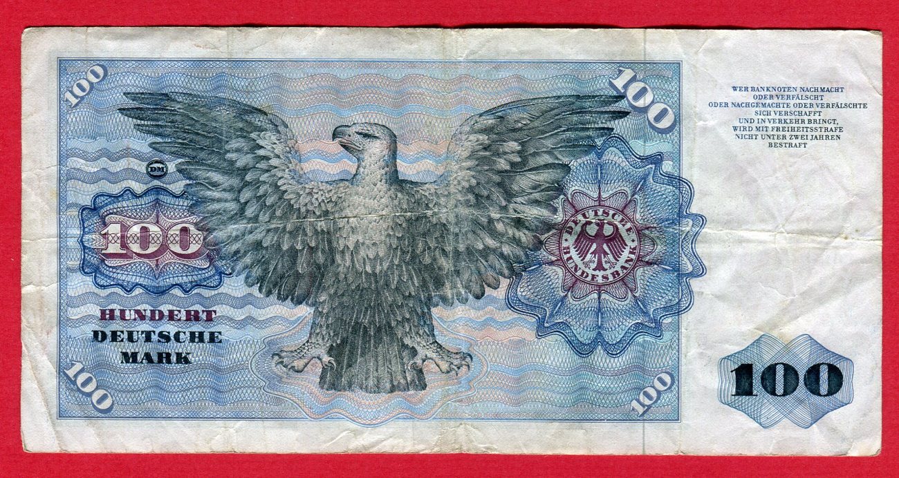BRD, Deutsche Bundesbank 100 DM Deutsche Mark 1980 Banknote NH ... T ...