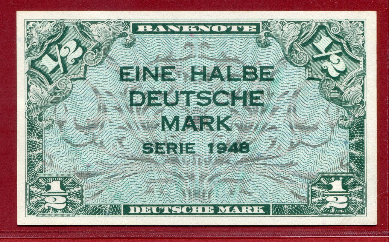 Bundesrepublik Deutschland Western Germany 1/2 DM Deutsche Mark 1948 ...