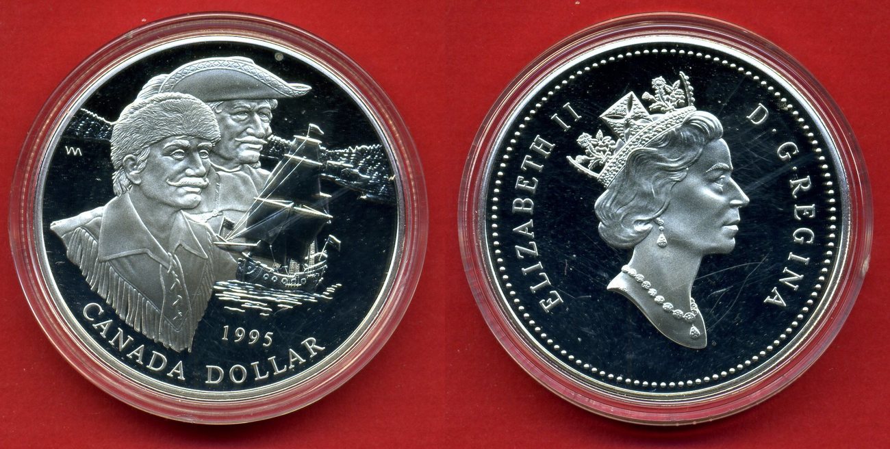 Kanada 1 Dollar 1995 Silbergedenkmünze Hudson Bay PP in Kapsel | MA-Shops