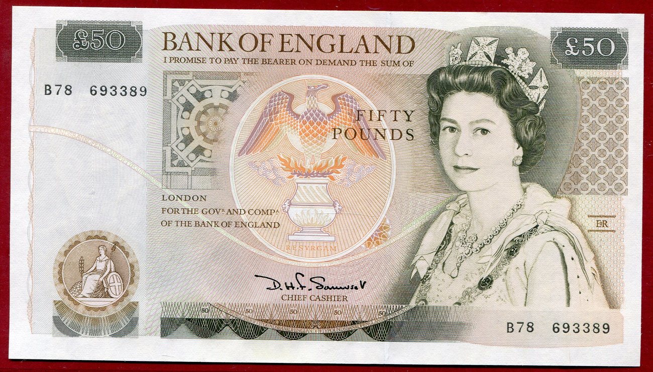England 50 Pounds 1981-88 Sir Christopher Wren I Kassenfrisch | MA-Shops