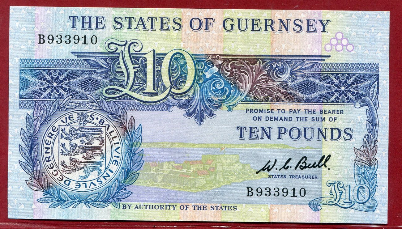 Guernsey Banknote 10 Pfund 1991 Battle of Queenston Major General Sir ...