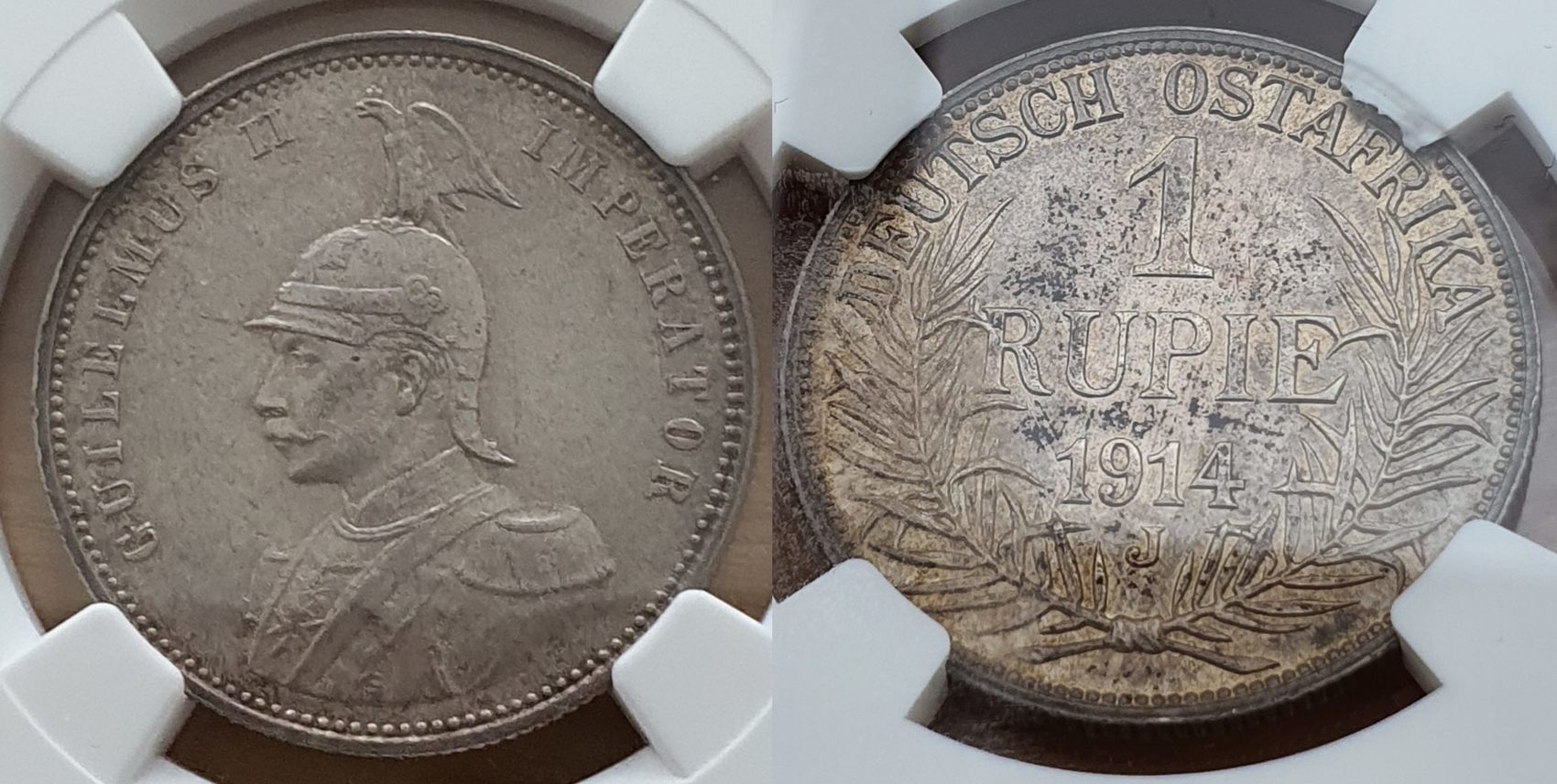 German East Africa DOA Deutsch Ostafrika Rupie 1914 J Wilhelm II. MIT ...