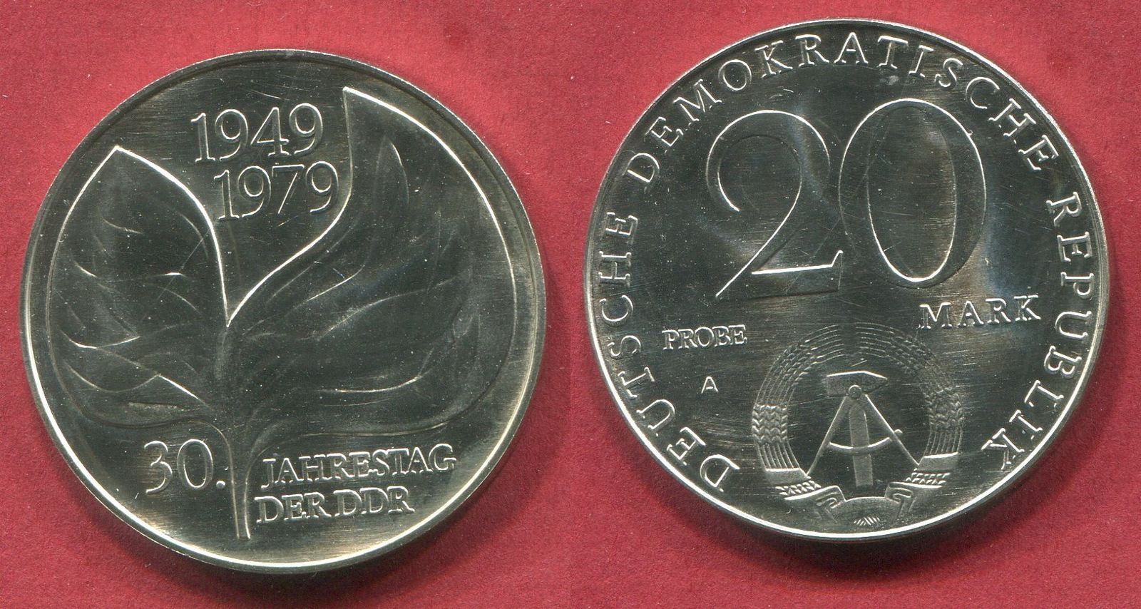 Eastern Germany DDR GDR 20 PROBE Mark 1979 Probe Blattmotiv Pattern 30 ...