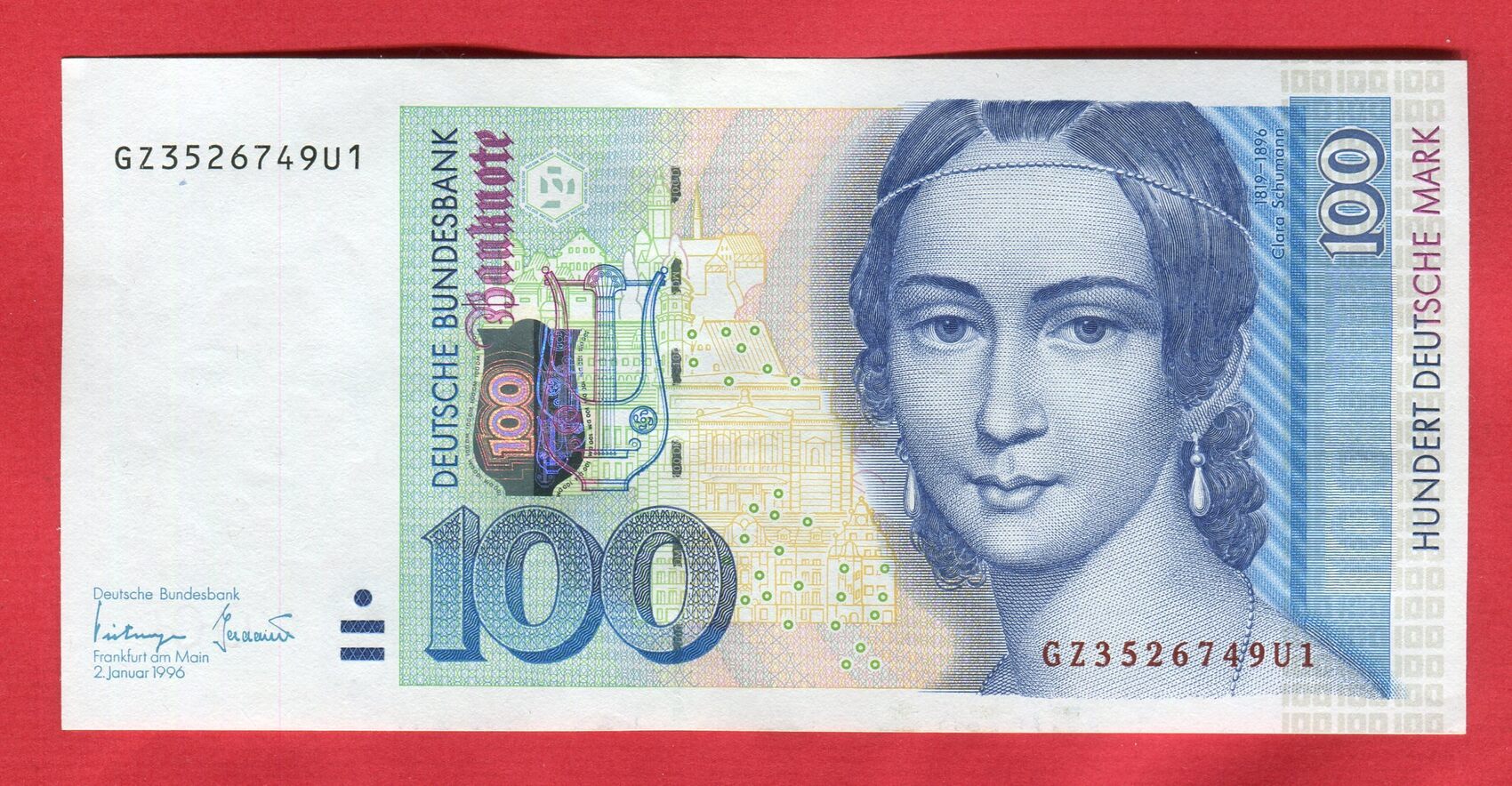 Bundesrepublik Deutschland 100 DM Deutsche Mark GZ35...U1 1996 Clara ...