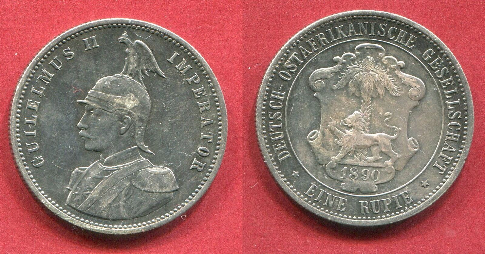 German East Africa DOA Deutsch Ostafrika 1 Rupie Rupee 1890 Wilhelm II ...
