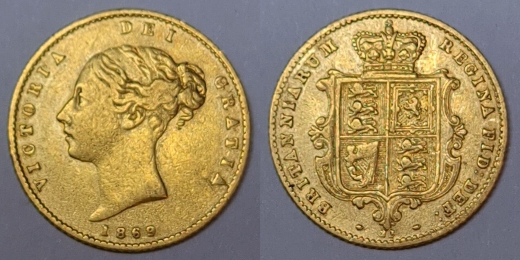 England Großbritannien United Kingdom 1/2 Sovereign 1869 Victoria ...